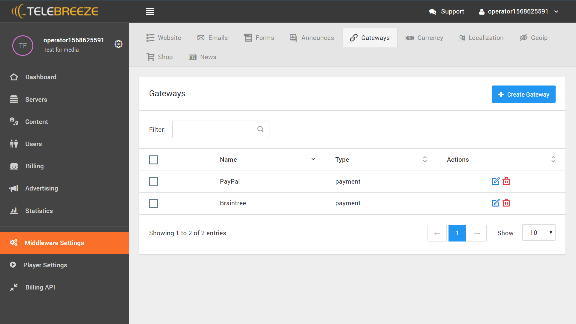 Custom development process in Telebreeze